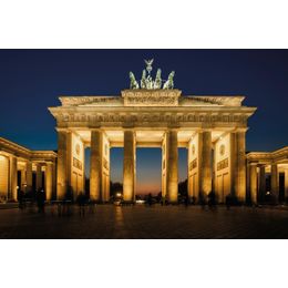 papermoon Fototapete "Brandenburg Gate" Tapeten Gr. B/L: 4 m x 2,6 m, Bahnen: 8 St., bunt (mehrfarbig) Fototapeten