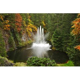 papermoon Fototapete "Wasserfall im Wald" Tapeten Gr. B/L: 3,50 m x 2,60 m, Bahnen: 7 St., bunt Fototapeten