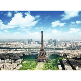 papermoon Fototapete "Eiffel Tower" Tapeten Gr. B/L: 3,5 m x 2,6 m, Bahnen: 7 St., bunt (mehrfarbig) Fototapeten