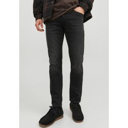 Jack & Jones Tapered-fit-Jeans JACK & JONES "JJIMIKE JJORIGINAL MF 506 I.K" Gr. 30, Länge 34, schwarz (black denim) Herren Jeans Tapered-Jeans