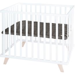 Laufgitter Roba "Luxe, weiß, 75x100 cm" weiß Baby Laufställe Laufgitter mit Laufgittereinlage Graphite gesteppt