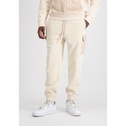 Jogginghose Alpha Industries "ALPHA Men - Jogger Sweat Nylon Cargo Jogger" Gr. 3 XL, Normalgrößen, weiß (jet stream white) Herren Hosen Jogginghosen