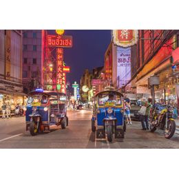 papermoon Fototapete "BANGKOK-TUK TAXI CHINATOWN" Tapeten Gr. B/L: 4,00 m x 2,60 m, Bahnen: 8 St., bunt Fototapeten