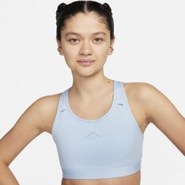 Nike Trail Swoosh On-The-Run Leicht gefütterter Sport-BH mit mittlerem Halt - Blau