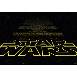 Komar Fototapete "Star Wars Intro" Tapeten 368x254 cm (Breite x Höhe), inklusive Kleister Gr. B/L: 368 m x 254 m, Rollen: 8 St., schwarz (schwarz, gelb) Fototapeten Comic