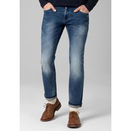 Slim-fit-Jeans Timezone "Slim ScottTZ" Gr. 32, Länge 32, blau (blue used) Herren Jeans 5-Pocket-Jeans