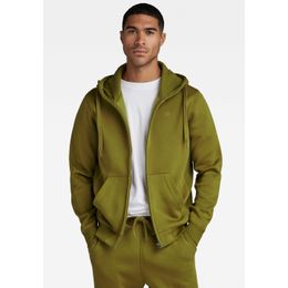 Kapuzensweatjacke G-Star Raw "Premium Basic Hooded Zip Sweater" Gr. XXL, braun (tobacco) Herren Sweatjacken