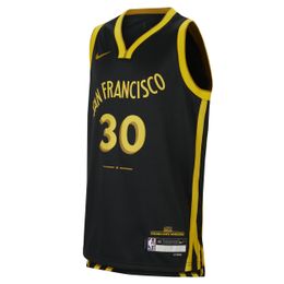 Stephen Curry Golden State Warriors 2023/24 City Edition Nike Dri-FIT NBA Swingman Trikot für ältere Kinder - Schwarz