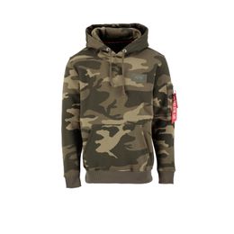 Hoodie Alpha Industries "ALPHA Men - Hoodies Back Print Hoody Camo" Gr. XL, grün (olive camo) Herren Sweatshirts