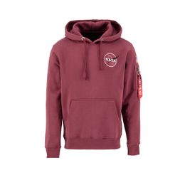 Hoodie Alpha Industries "ALPHA Men - Hoodies Space Shuttle Hoody" Gr. L, rot (burgundy) Herren Sweatshirts