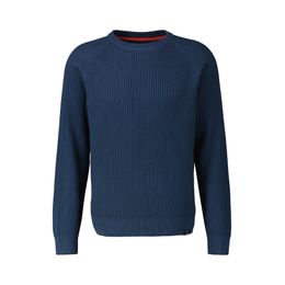 Strickpullover Lerros "Lerros Strickpullover, Fishermanstyle" Gr. M, blau (deep blue) Herren Pullover