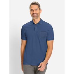 Kurzarmshirt Marco Donati "Poloshirt" Gr. 56/58, blau (jeansblau) Herren Shirts Kurzarm