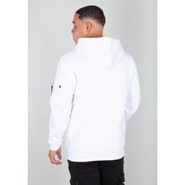 Hoodie Alpha Industries "ALPHA Men - Hoodies Alpha Label Hoody" Gr. M, weiß (white) Herren Sweatshirts