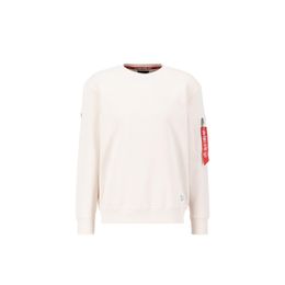 Sweater Alpha Industries "ALPHA Men - Sweatshirts Dragon EMB Sweater" Gr. M, weiß (jet stream white) Herren Sweatshirts