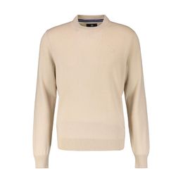 Strickpullover Lerros "Lerros Woll-Cashmere-Rundhalspullover" Gr. XL, beige (tender melange) Herren Pullover Rundhalspullover