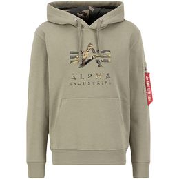 Hoodie Alpha Industries "ALP-Camo TPU Hoody" Gr. S, grün (olive) Herren Sweatshirts