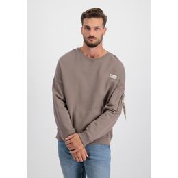 Sweater Alpha Industries "ALPHA Men - Sweatshirts Organics OS Sweater" Gr. S, braun (organic brown) Herren Sweatshirts