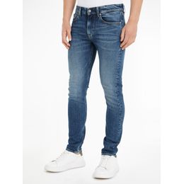 Slim-fit-Jeans Calvin Klein Jeans "SLIM TAPER" Gr. 34, Länge 32, blau (denim medium) Herren Jeans Tapered-Jeans