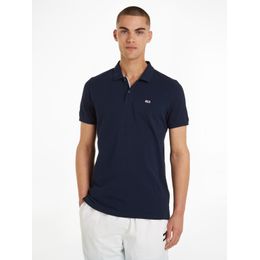 Poloshirt Tommy Jeans PLUS "TJM SLIM PLACKET POLO EXT" Gr. XXL, blau (dark night navy) Herren Shirts Kurzarm