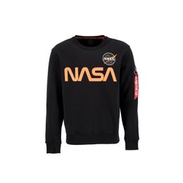 Sweater Alpha Industries "ALPHA Men - Sweatshirts NASA Reflective Sweater" Gr. L, orange (black, refl.oran) Herren Sweatshirts