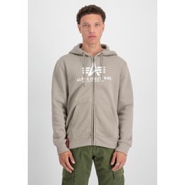 Hoodie Alpha Industries "ALPHA Men - Hoodies Basic Zip Hoody" Gr. S, beige (vintage sand) Herren Sweatshirts