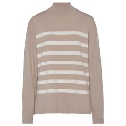 Rollkragenpullover Lascana Gr. 32/34, beige (sand, creme) Damen Pullover Rollkragenpullover