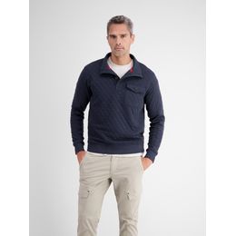 Sweatshirt Lerros "Lerros Sweat-Troyer mit Steppmuster" Gr. M, blau (classic navy) Herren Sweatshirts