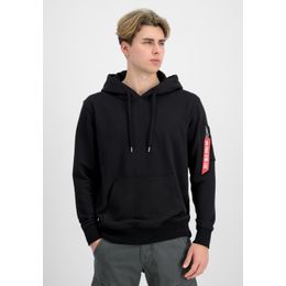 Hoodie Alpha Industries "ALPHA Men - Hoodies R Print Hoody" Gr. L, schwarz (black) Herren Sweatshirts