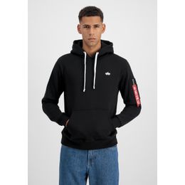 Hoodie Alpha Industries "ALPHA Men - Hoodies Unisex EMB Hoody" Gr. XS, schwarz (black) Herren Sweatshirts