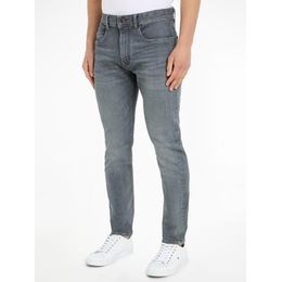 5-Pocket-Jeans Tommy Hilfiger "TAPERED HOUSTON TH FLEX TUMON" Gr. 40, Länge 32, grau (meyer grey) Herren Jeans 5-Pocket-Jeans