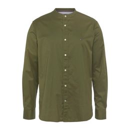 Langarmhemd Tommy Hilfiger "NATURAL SOFT FLEX MAO RF SHIRT" Gr. S, N-Gr, grün (putting green) Herren Hemden Langarm