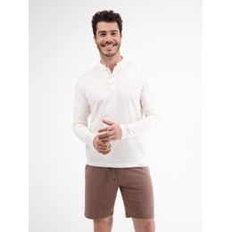 T-Shirt Lerros "Lerros Longsleeve mit Serafinokragen" Gr. 4XL, beige Herren Shirts T-Shirts