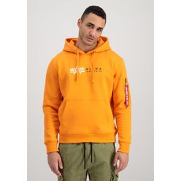 Hoodie Alpha Industries "ALPHA Men - Hoodies Alpha Label Hoody" Gr. S, orange Herren Sweatshirts