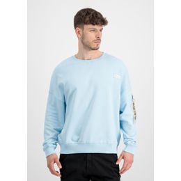 Sweater Alpha Industries "ALPHA Men - Sweatshirts Organics OS Sweater" Gr. L, blau (organic sky blue) Herren Sweatshirts