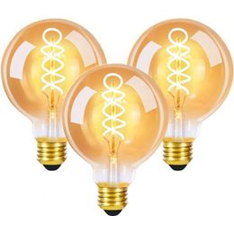 Nettlife LED-Leuchtmittel 2 Stück LED Glühbirne Vintage E27 Lampe G80 Warmweiss Filament