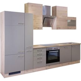 Flex-Well Küche Riva, wahlw. mit E-Geräten, Breite 310 cm, viele Farbvarianten erhältlich, grau