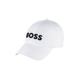 BOSS Green Baseball Cap Lach-Golf mit BOSS Logo-Stickerei, weiß