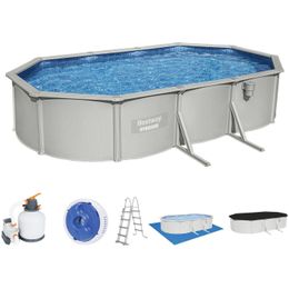 Bestway Ovalpool Hydrium Pool Set oval (6-tlg), 6-tlg., BxLxH: 360x610x120 cm, mit Sandfilteranlage, grau