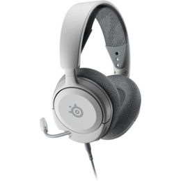 SteelSeries Arctis Nova 1P White Gaming-Headset (Einziehbares Mikrofon, Geräuschunterdrückung, Prism RGB-Beleuchtung), weiß