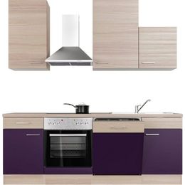 Flex-Well Küche Portland, wahlw. mit E-Geräten, Breite 220 cm, viele Farbvarianten erhältlich, lila