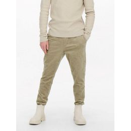 Only & Sons ONLY & SONS Stoffhose Relaxed Cord Stoffhose Bequem Pants Freizeit Cropped ONSLINUS (1-tlg) 3978 in Beige