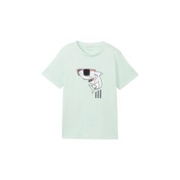 Tom Tailor Jungen T-Shirt mit Bio-Baumwolle, grün, Motivprint, Gr. 92/98