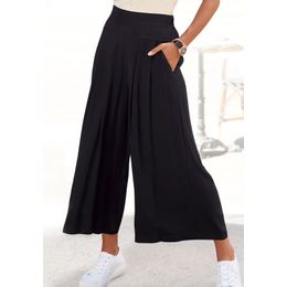 Culotte Lascana Gr. 34, N-Gr, schwarz Damen Hosen Strandhosen weite sommerliche Stoffhose mit Taschen