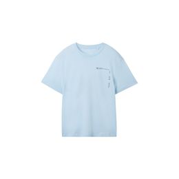 Tom Tailor Denim Herren Relaxed T-Shirt mit Bio-Baumwolle, blau, Uni, Gr. L