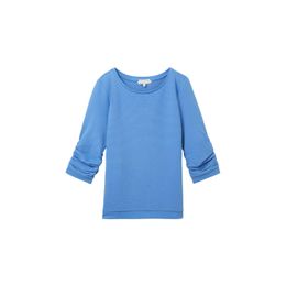 Tom Tailor Denim Damen Strukturiertes Sweatshirt, blau, Uni, Gr. XL