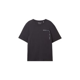 Tom Tailor Denim Herren Relaxed T-Shirt mit Bio-Baumwolle, grau, Uni, Gr. L
