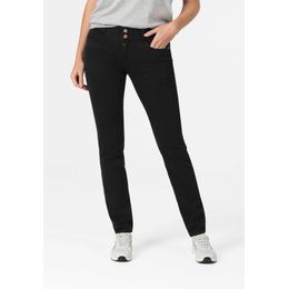Slim-fit-Jeans Timezone "Slim EnyaTZ" Gr. 25, Länge 32, schwarz Damen Jeans 5-Pocket-Jeans Röhrenjeans