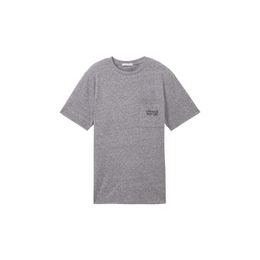Tom Tailor Jungen Basic T-Shirt mit recyceltem Polyester, grau, Uni, Gr. 152