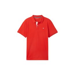Tom Tailor Herren Basic Polo Shirt, rot, Uni, Gr. XXXL