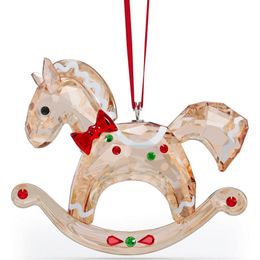 Swarovski Dekofigur Holiday Cheers Lebkuchen Schaukelpferd Ornament, 5627608 (1 St), Swarovski® Kristall, goldfarben|grün|rot|schwarz|weiß